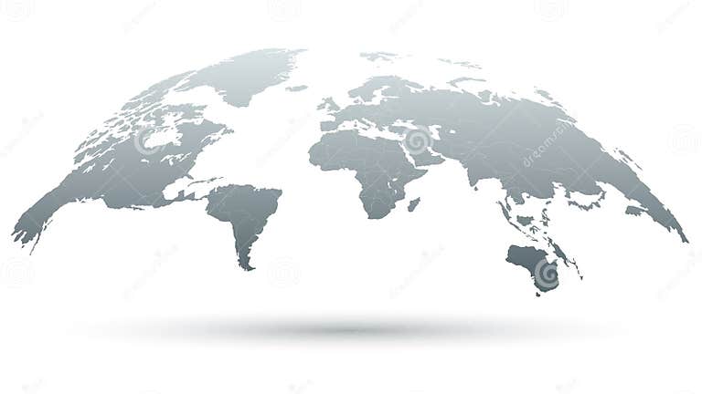 3D Map of the World in Grey Stock Vector - Illustration of background ...