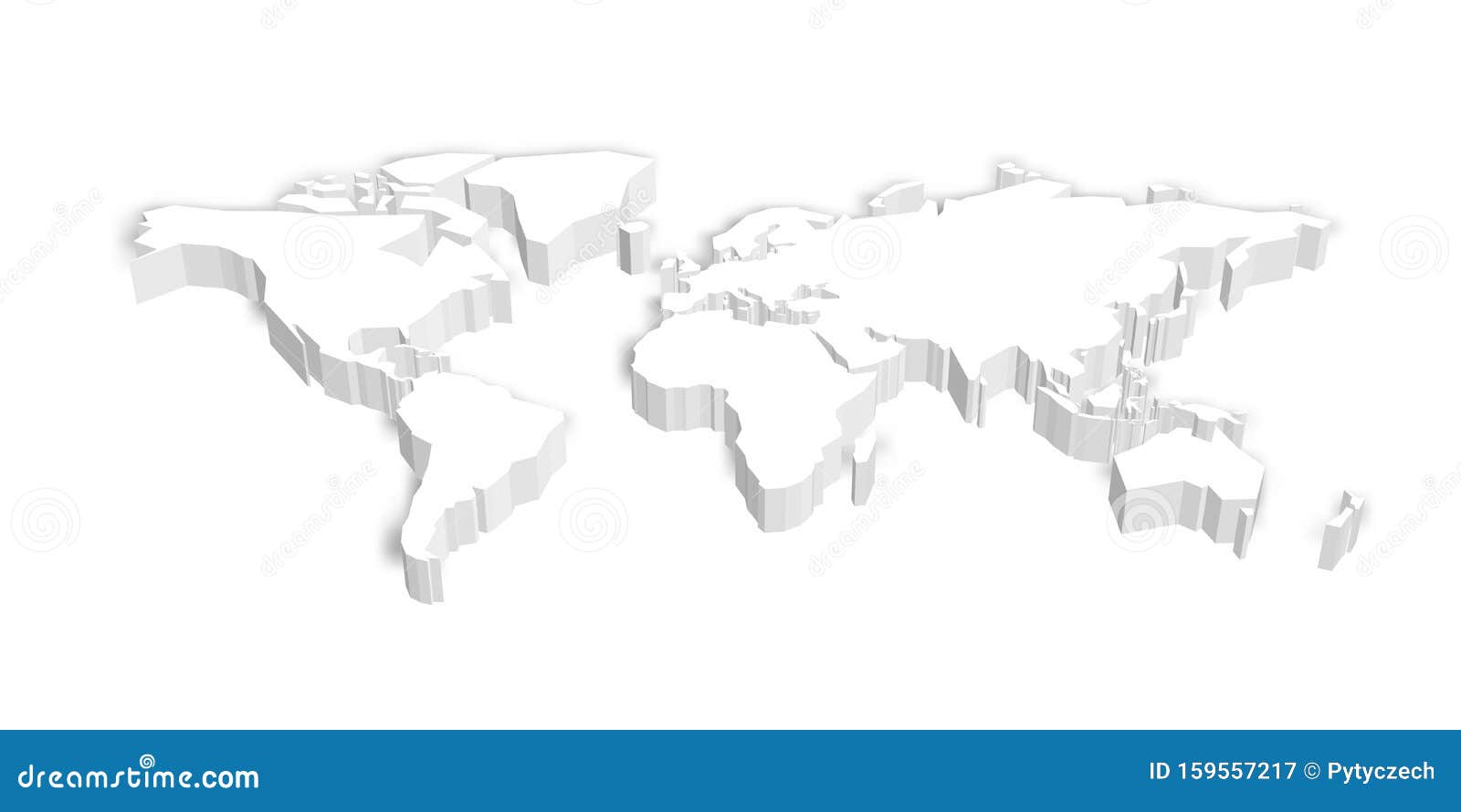 3D Map of World with Shadow. Vector Illustration Stock Vector ...