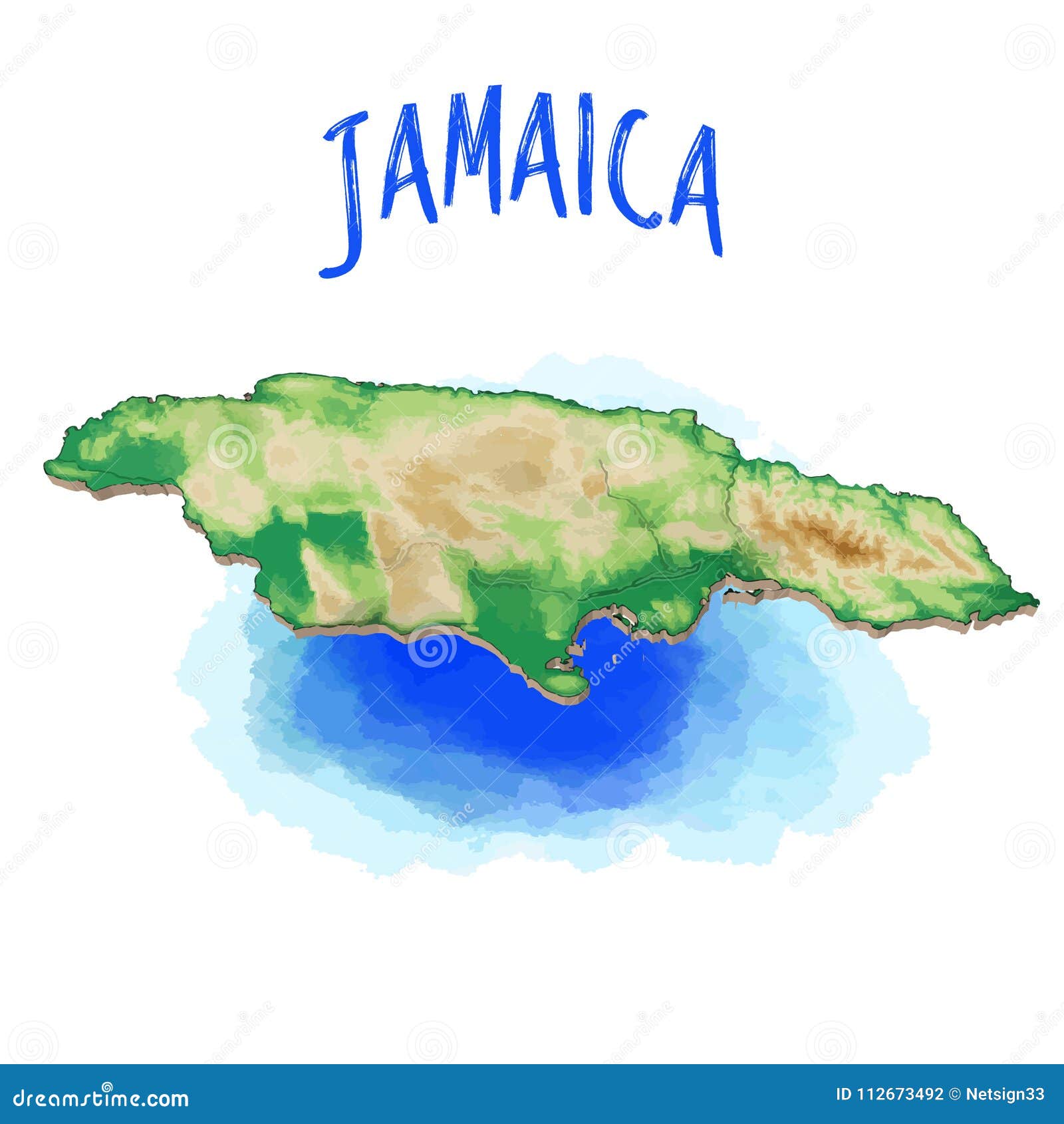 3D mapa Jamajka ilustracja wektor. Ilustracja złożonej z północ - 112673492