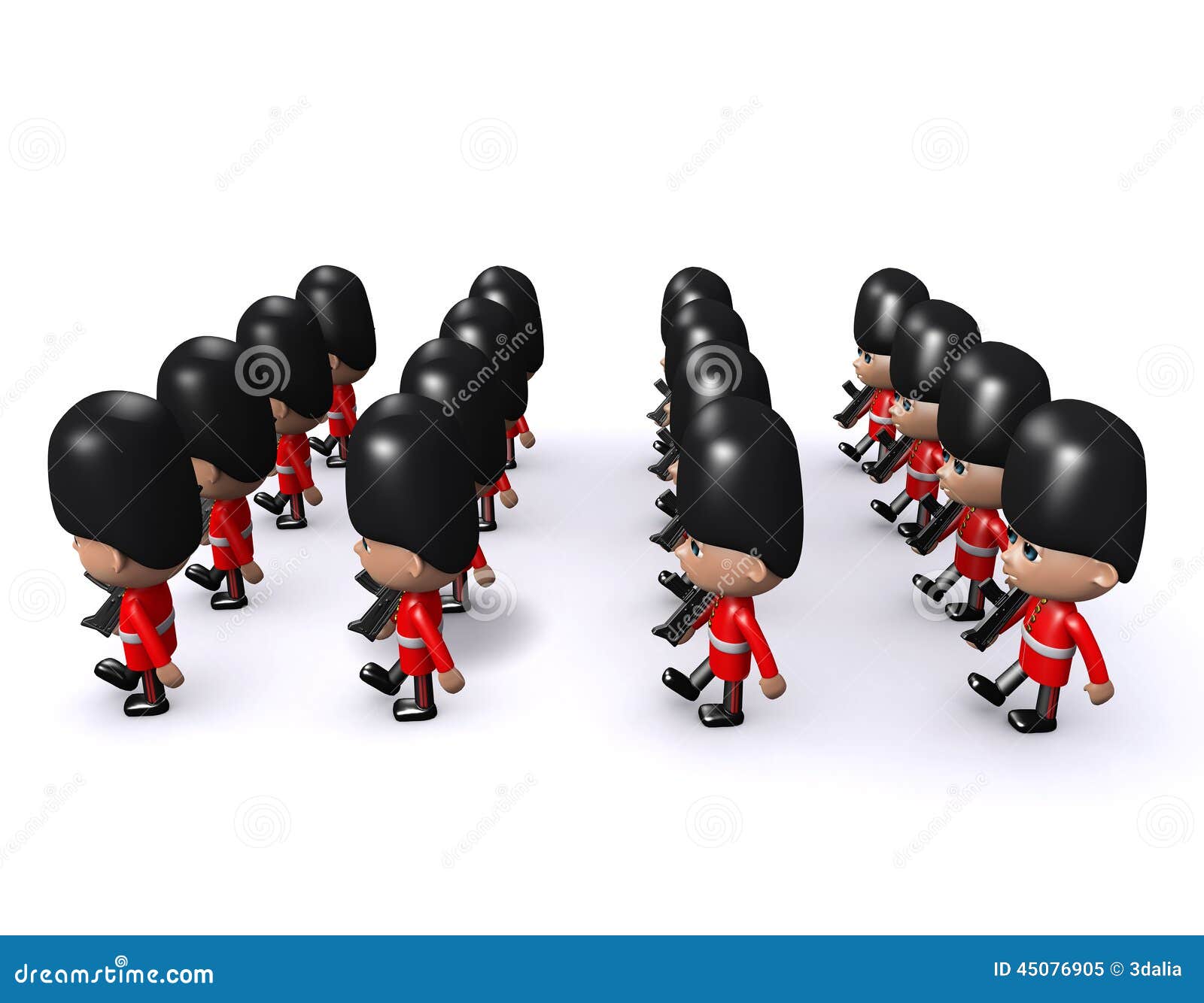 3d Marhcing Formation of Coldstream Guards Side View Stock Illustration ...