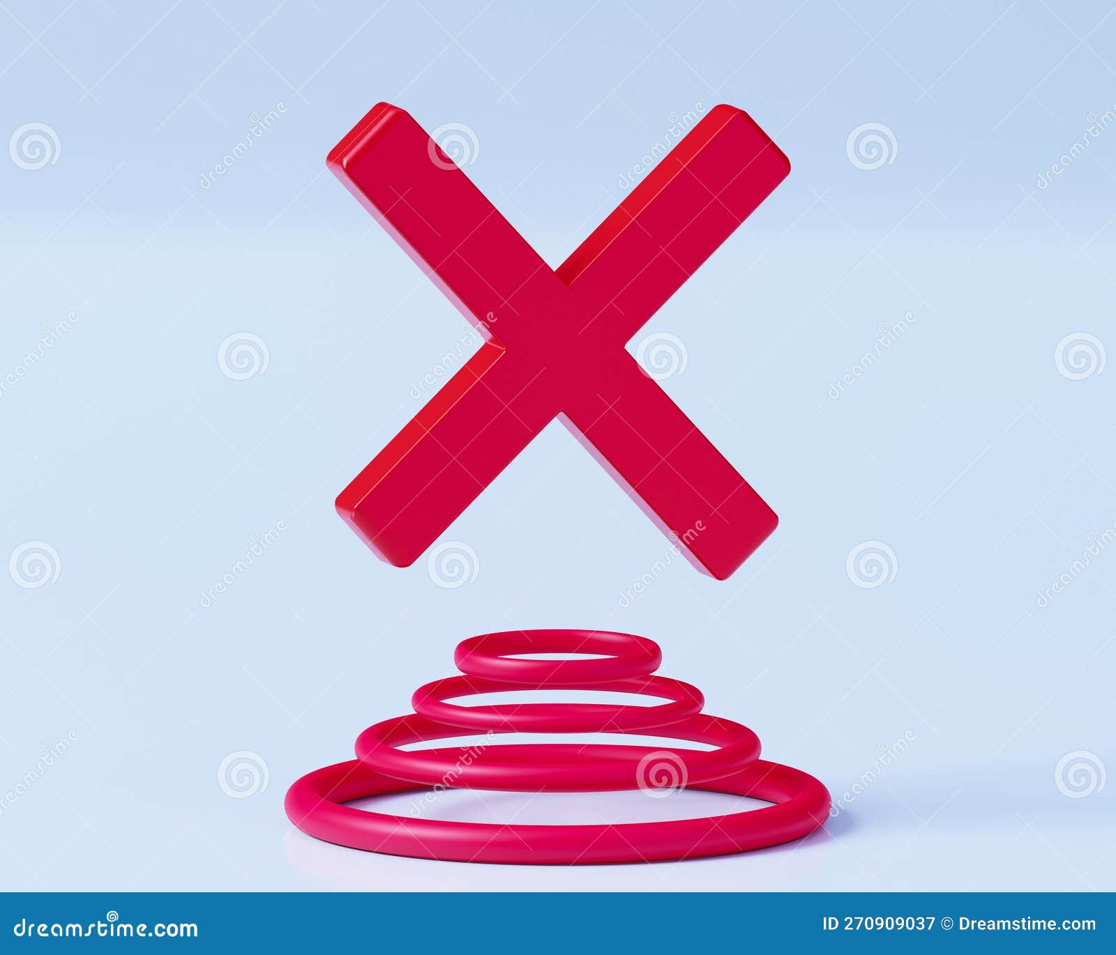 3d Mark Wrong Cross.warning Sign Stock Illustration - Illustration of ...