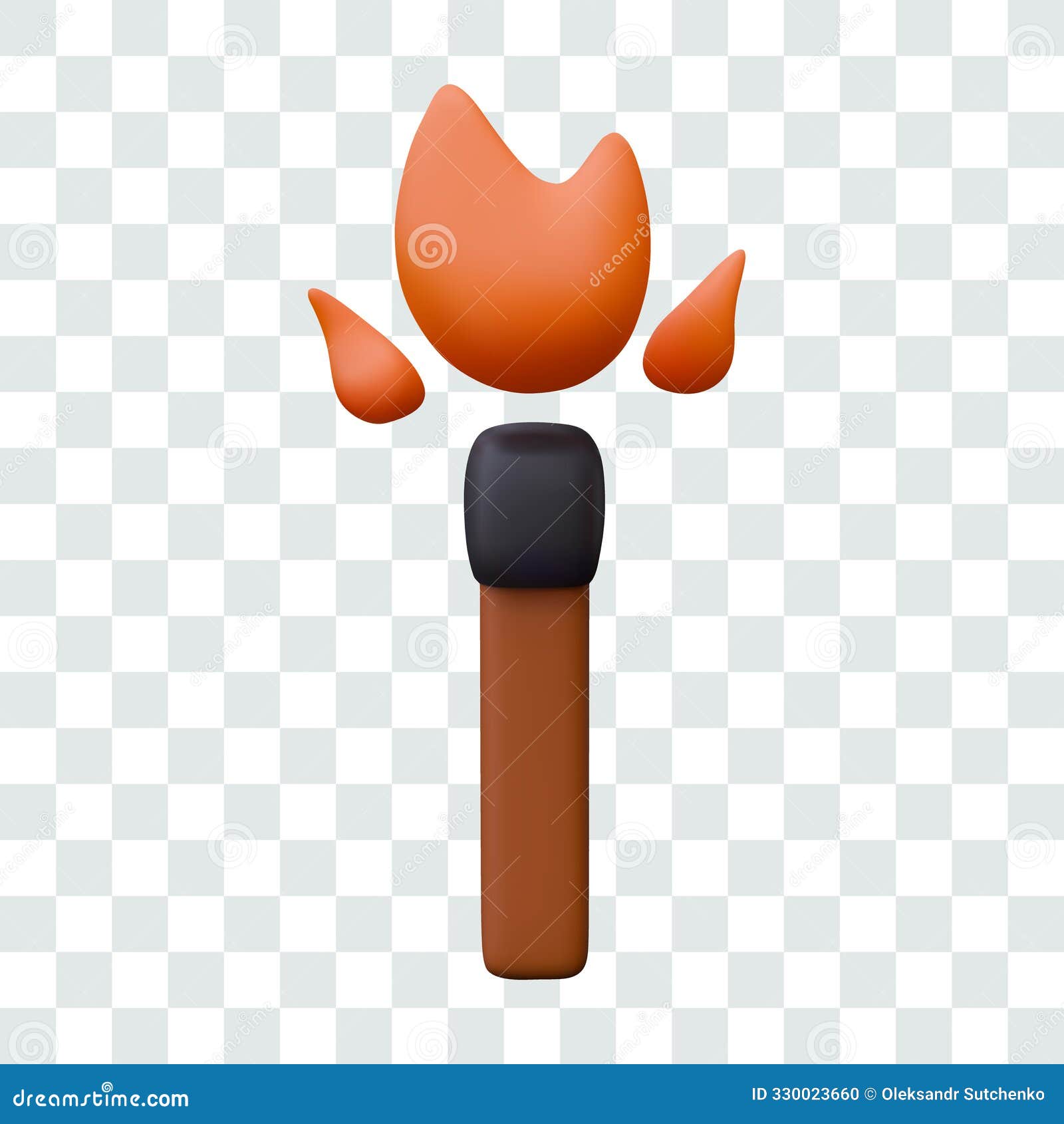 3D Match with Flame in Vertical Position. Vector Template for Concepts ...