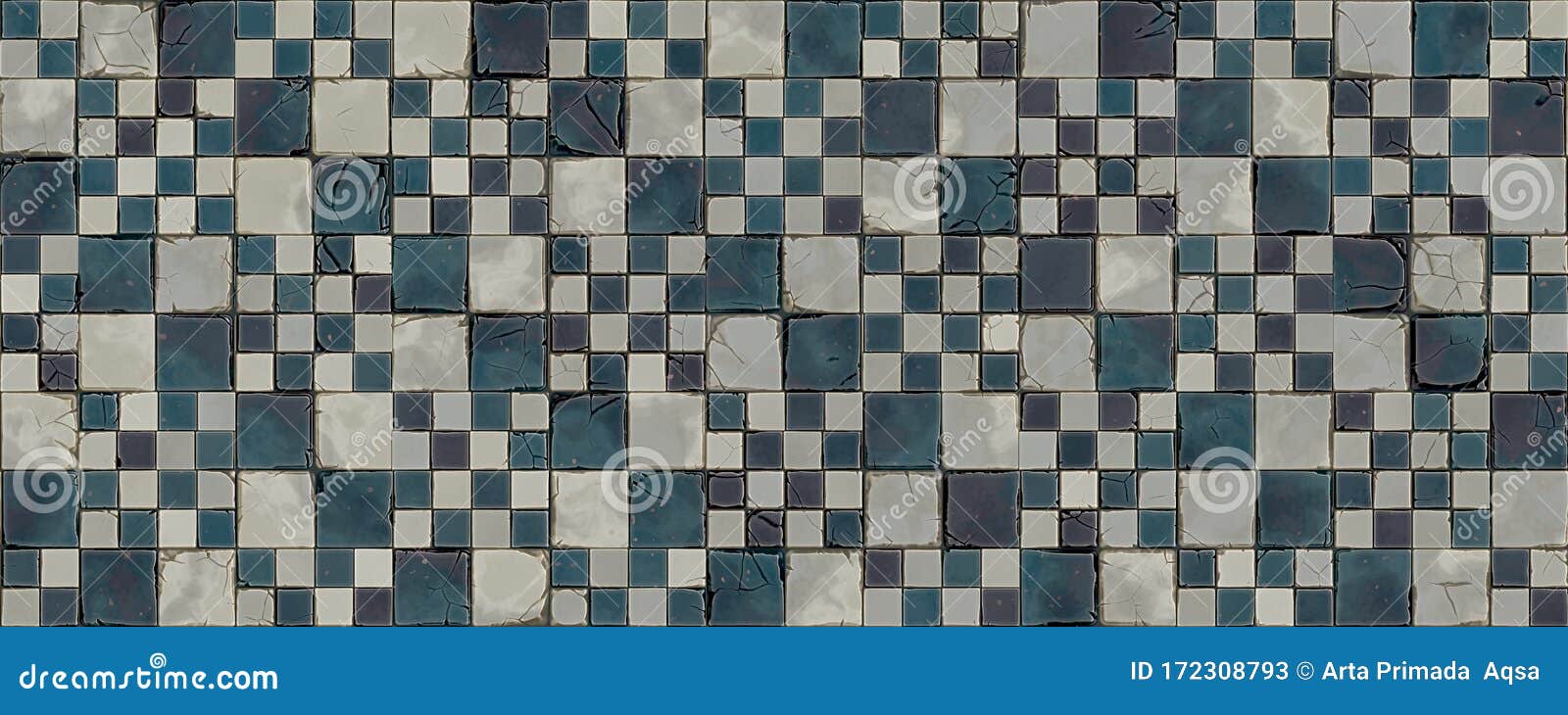 3d Material Cartoon Style Blue Bathroom Tiles Texture Royalty-Free ...