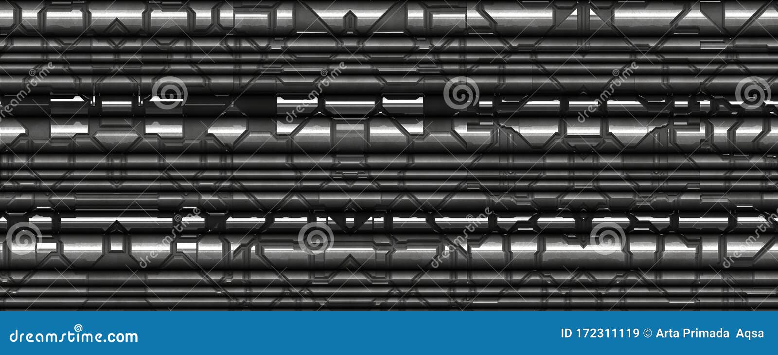 3d Material Spaceship Metal Panel Wall Texture Stock Illustration ...