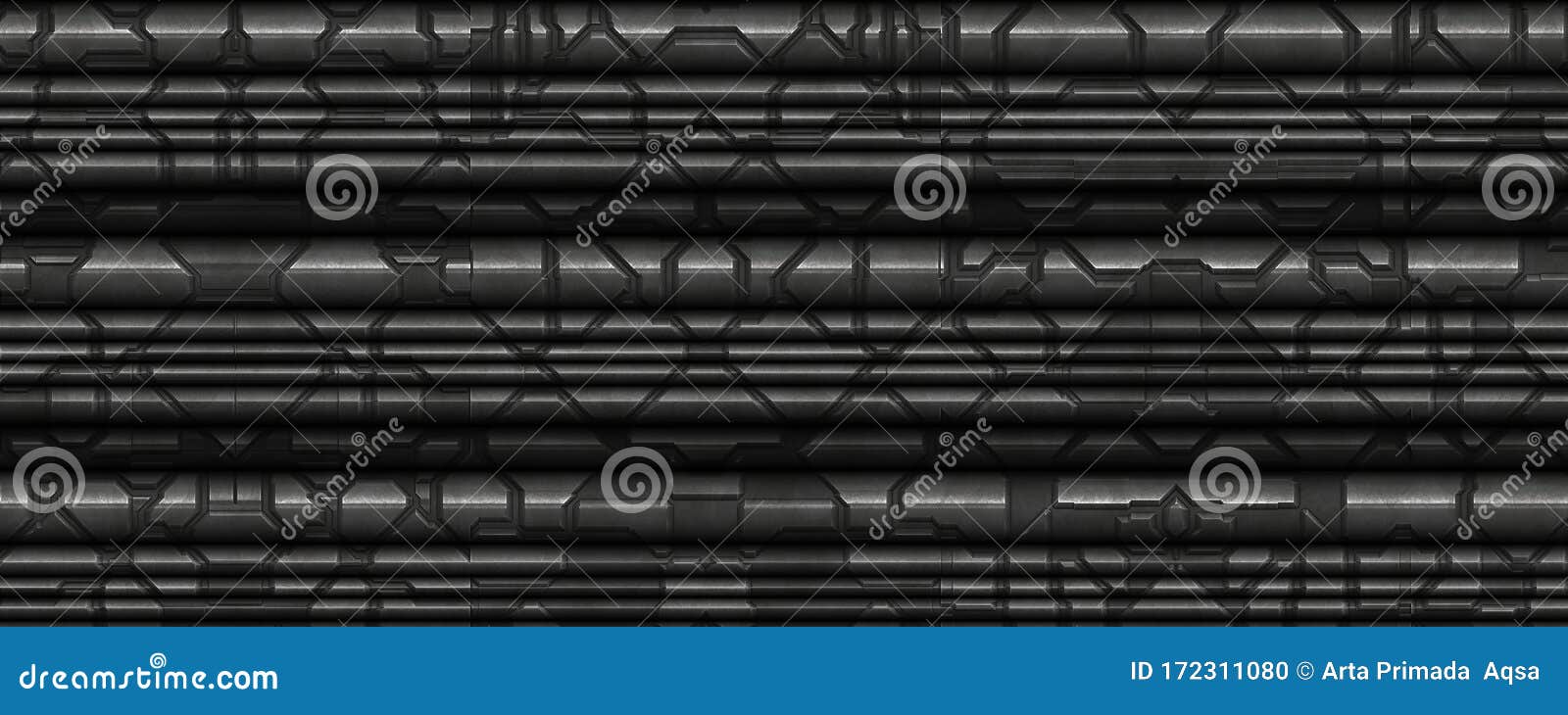 3d Material Spaceship Metal Panel Wall Texture Stock Illustration ...