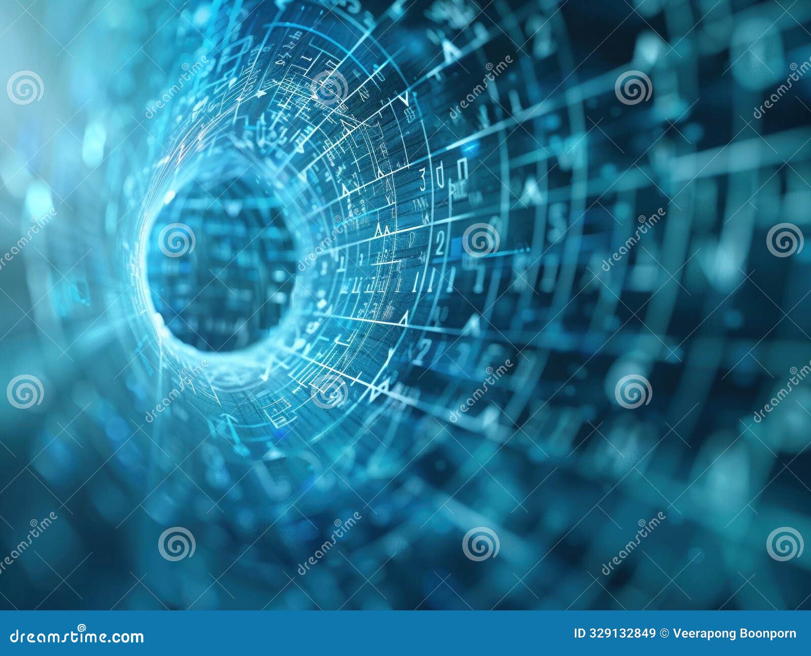 3D Mathematical Equations Weaving through a Serene Blue Background ...