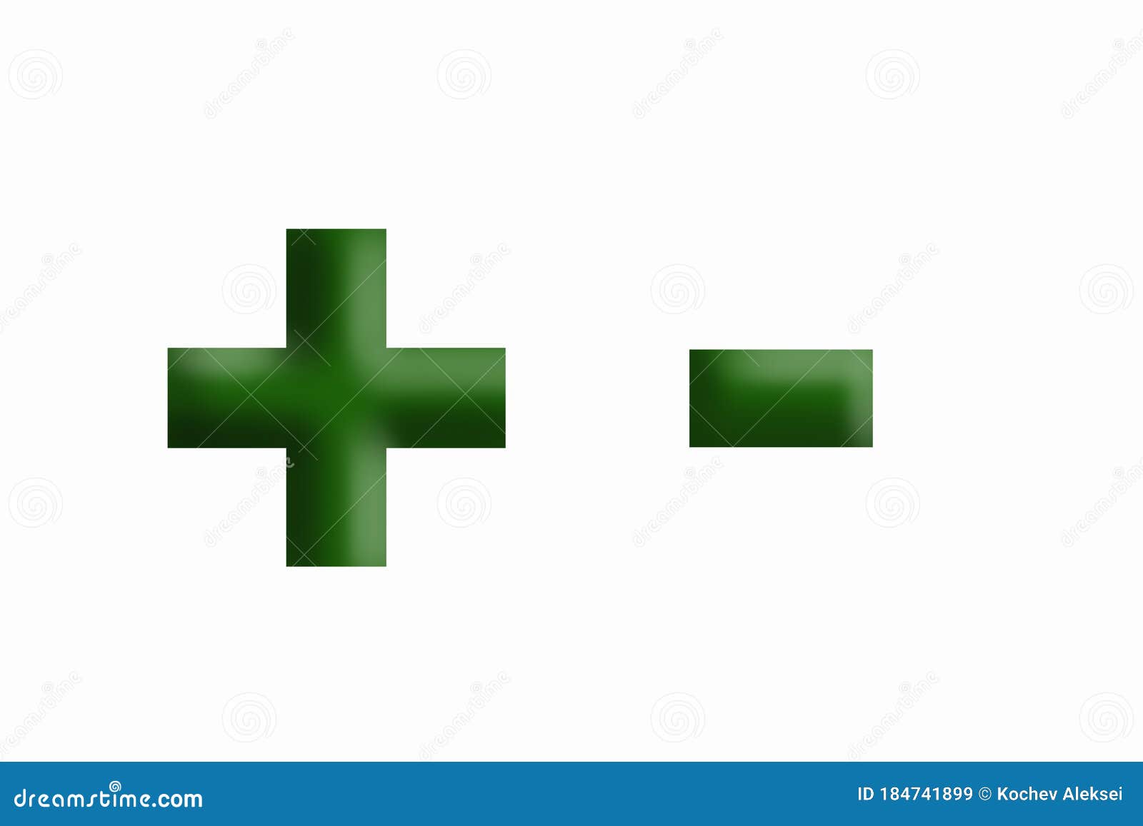 3D Mathematical Marks Green on a White Background Stock Illustration ...