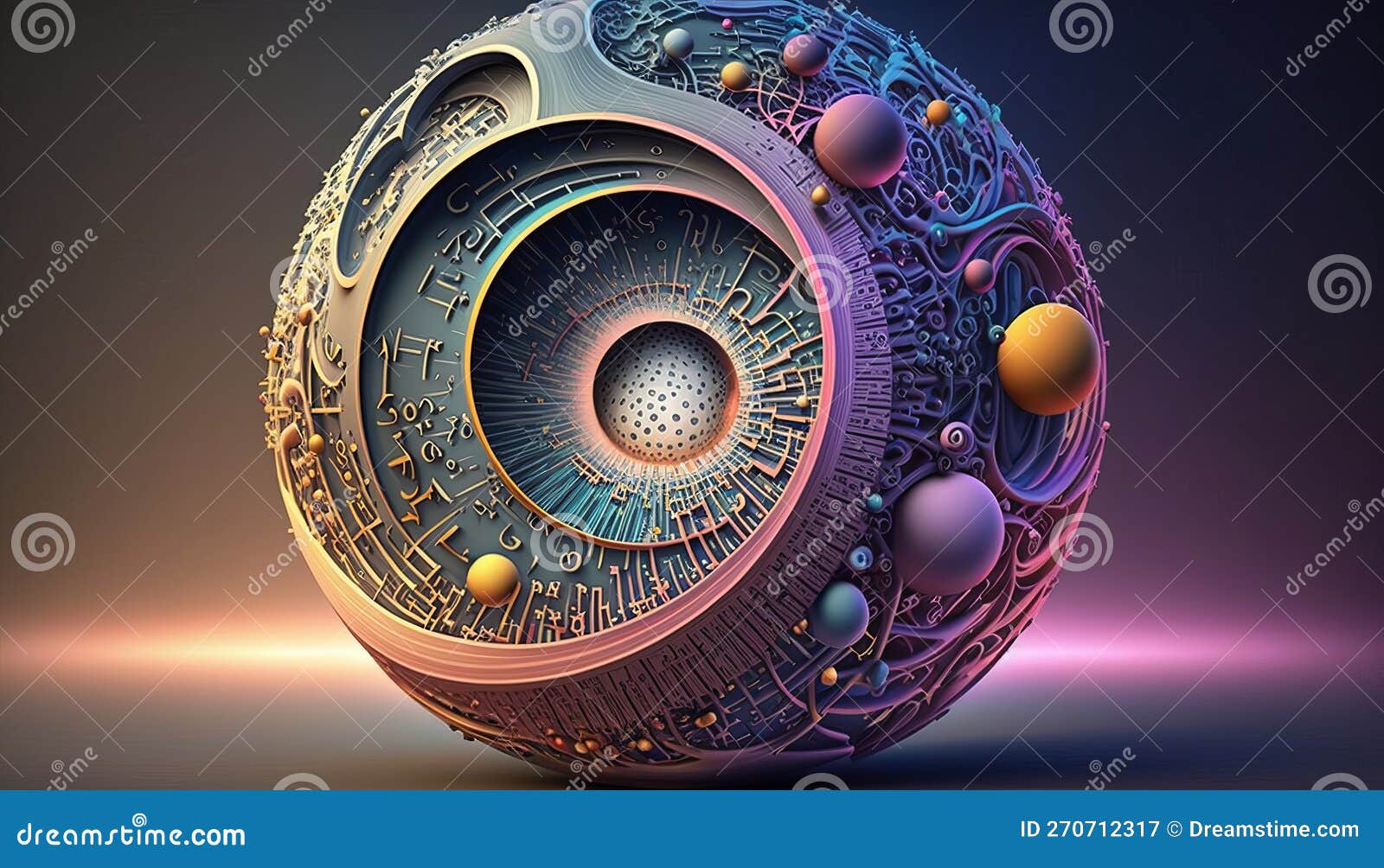 3D Mathematical Representation of the Universe. AI Generative. Stock ...
