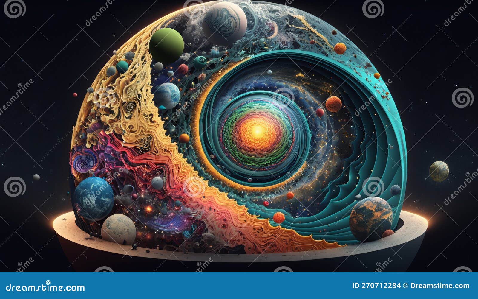 3D Mathematical Representation of the Universe. AI Generative. Stock ...