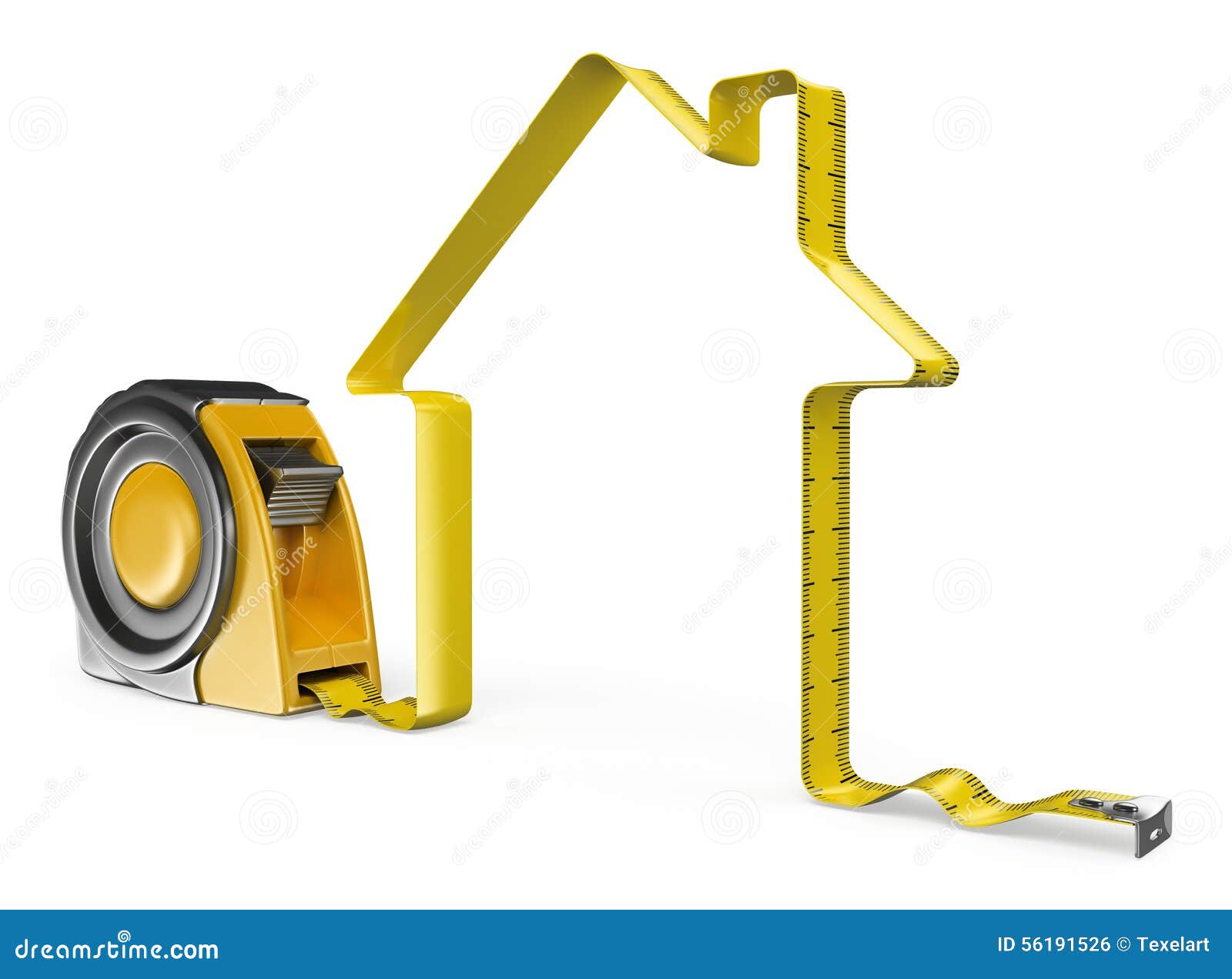 3D Measure Tape. House Concept Stock Illustration - Illustration of ...