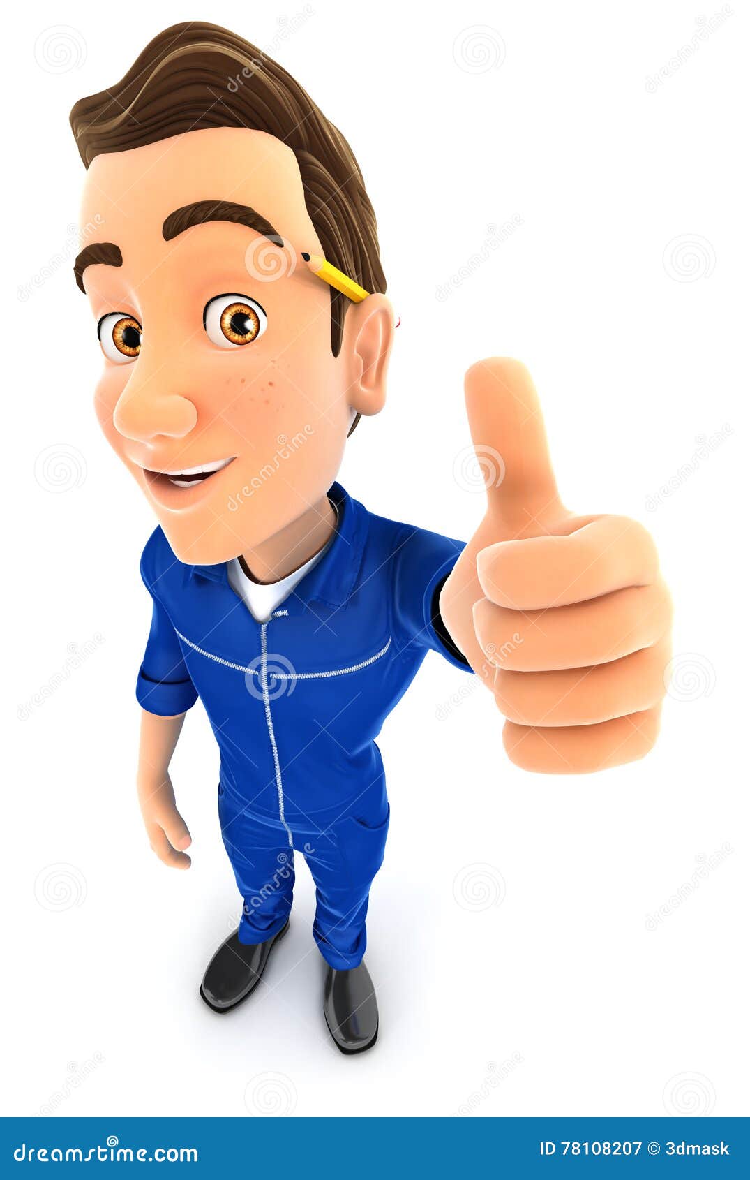 3d Man Positive Pose With Thumb Up Royalty-Free Stock Photo ...