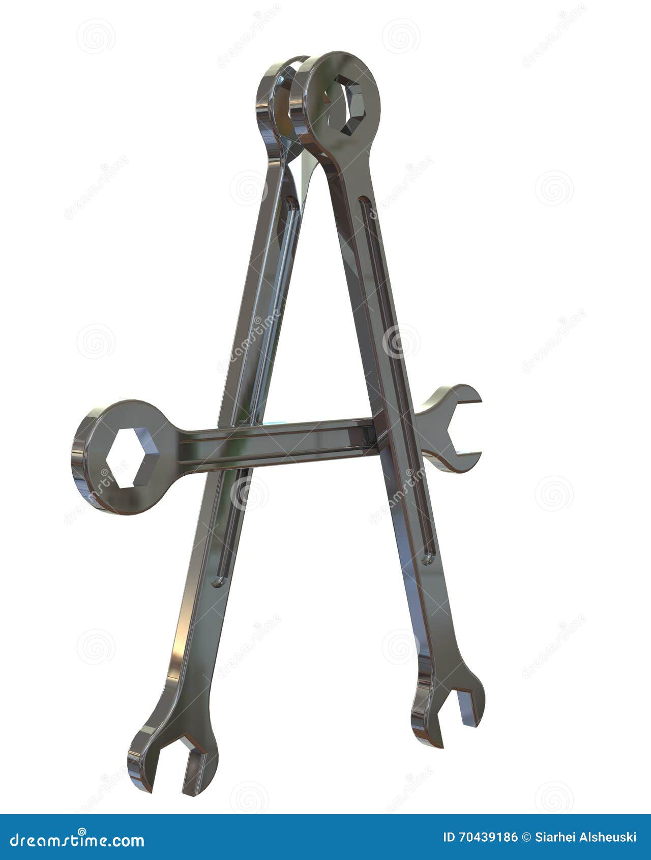 3D Mechanic Tools Alphabet Letter a Stock Illustration - Illustration ...