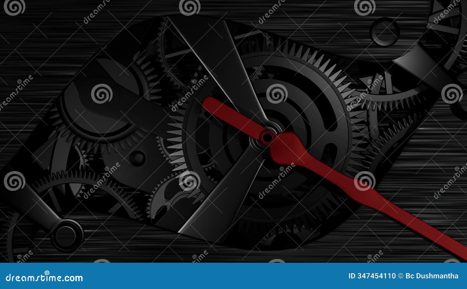 3D Mechanician Analog Clock Dial Stock Photo - Image of working ...