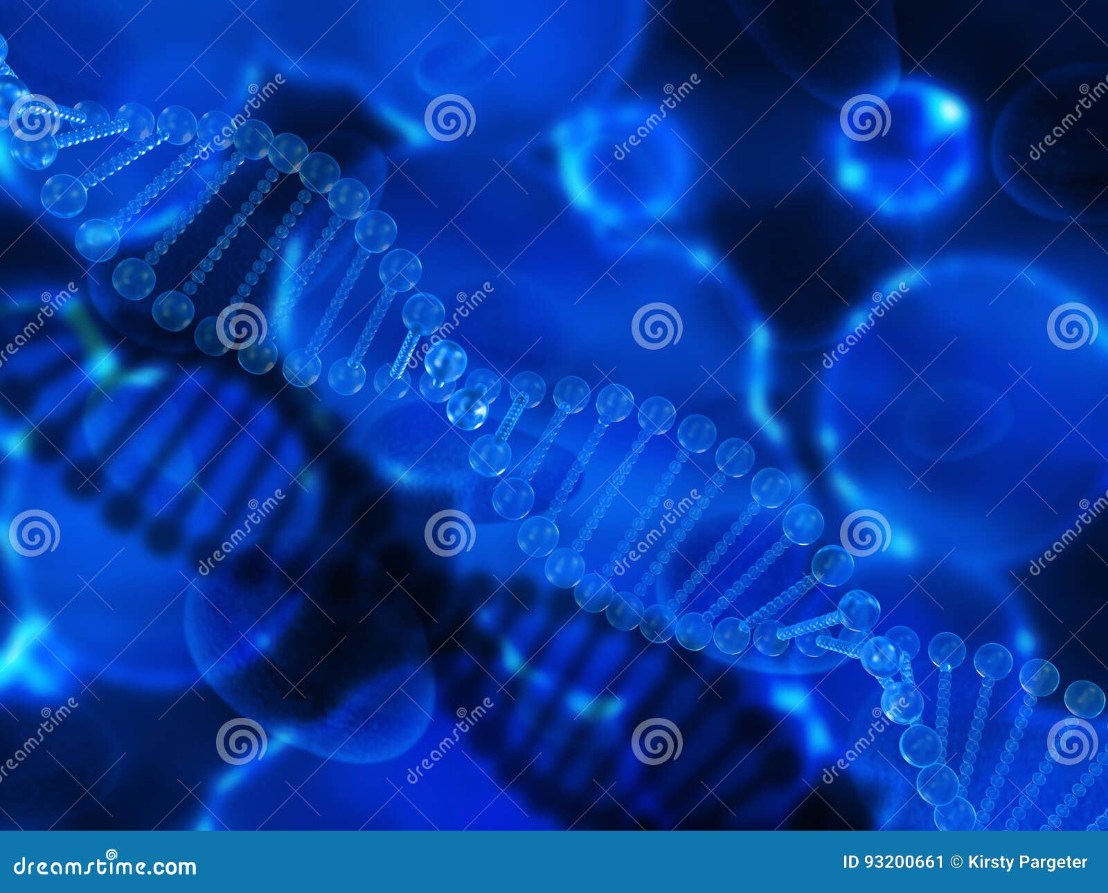 3D Medical Background with Clear DNA Strands Stock Illustration ...