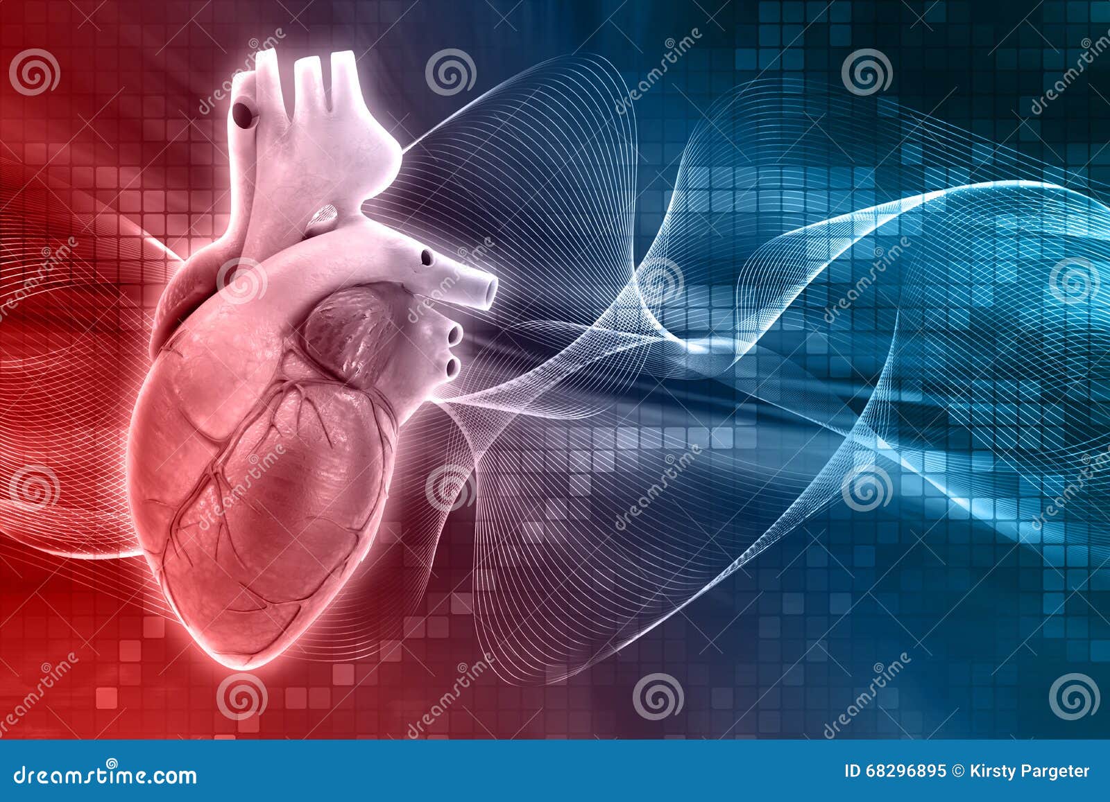 3D Medical Background with Heart Stock Illustration - Illustration of ...