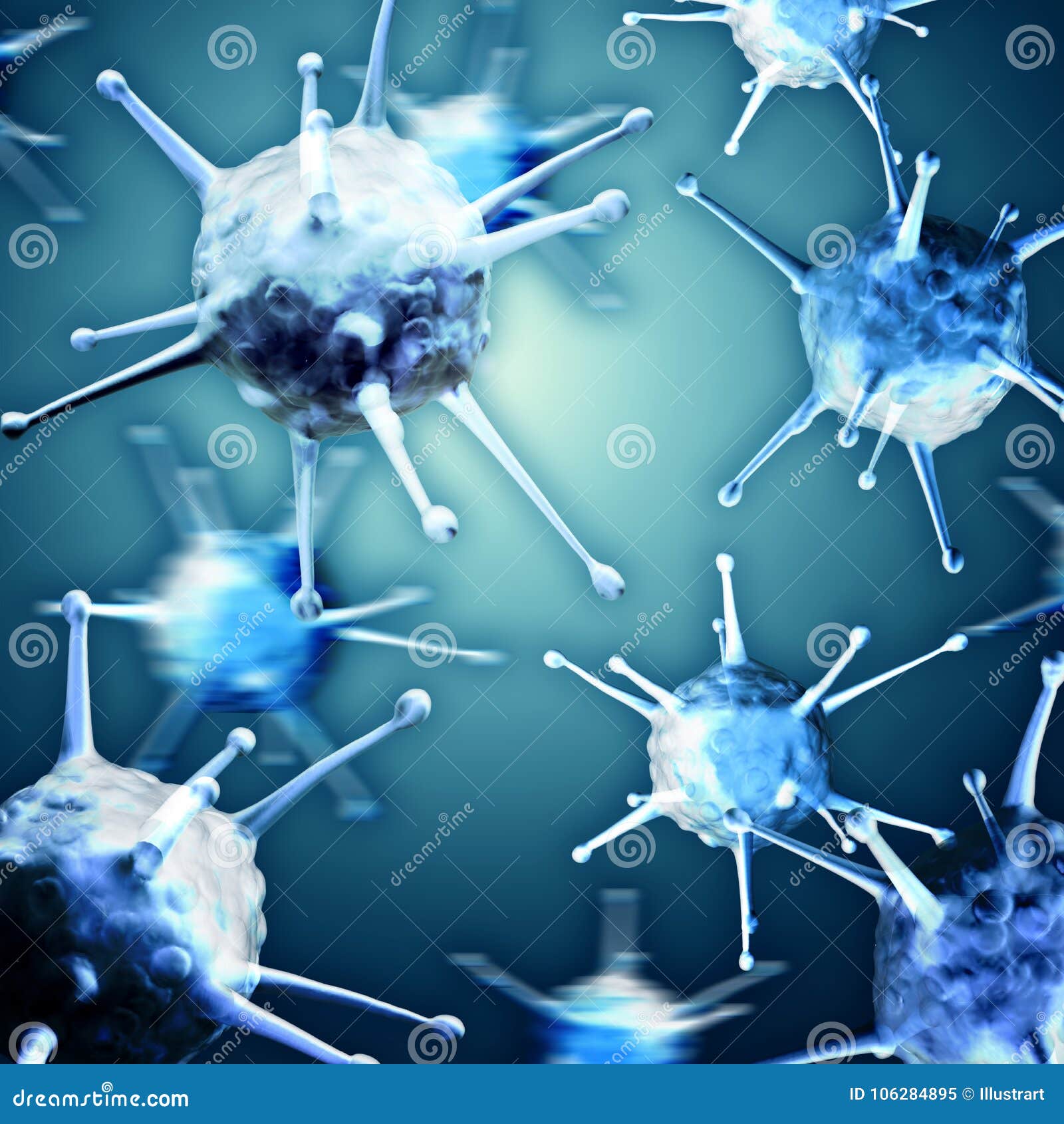 3d Medical Background With Viruses , Bacteries And Cells Stock Photo ...
