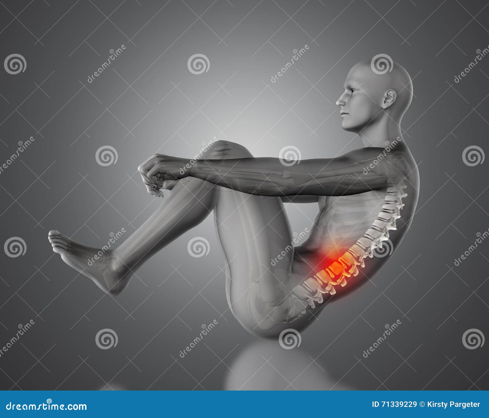 3D Medical Figure in Sit Up Position Stock Illustration - Illustration ...