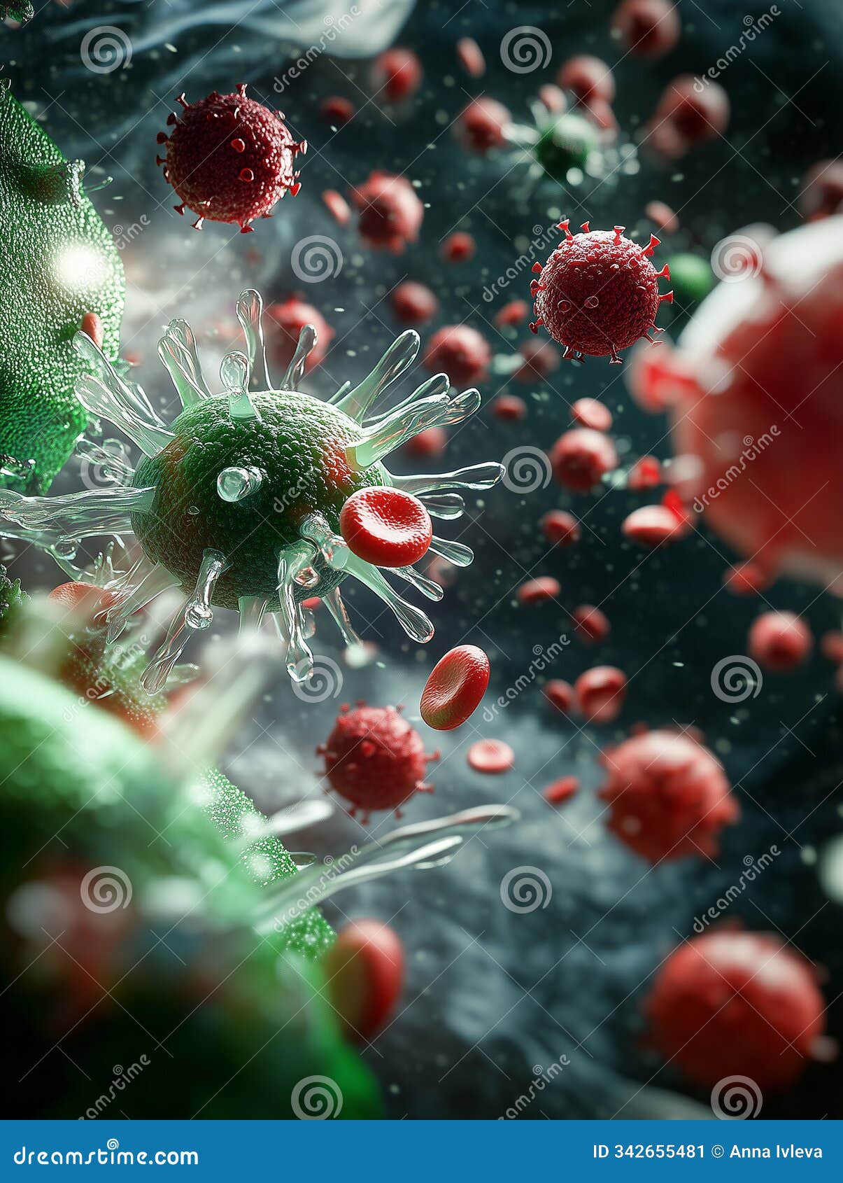 3D Medical Illustration of the Human Immune System. a Computer ...