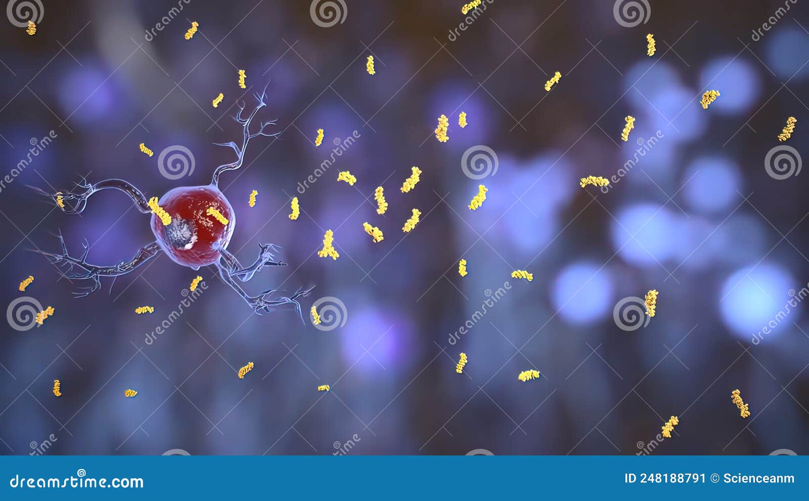 A Microglial Cell Secreting Exosomes Royalty-Free Cartoon ...