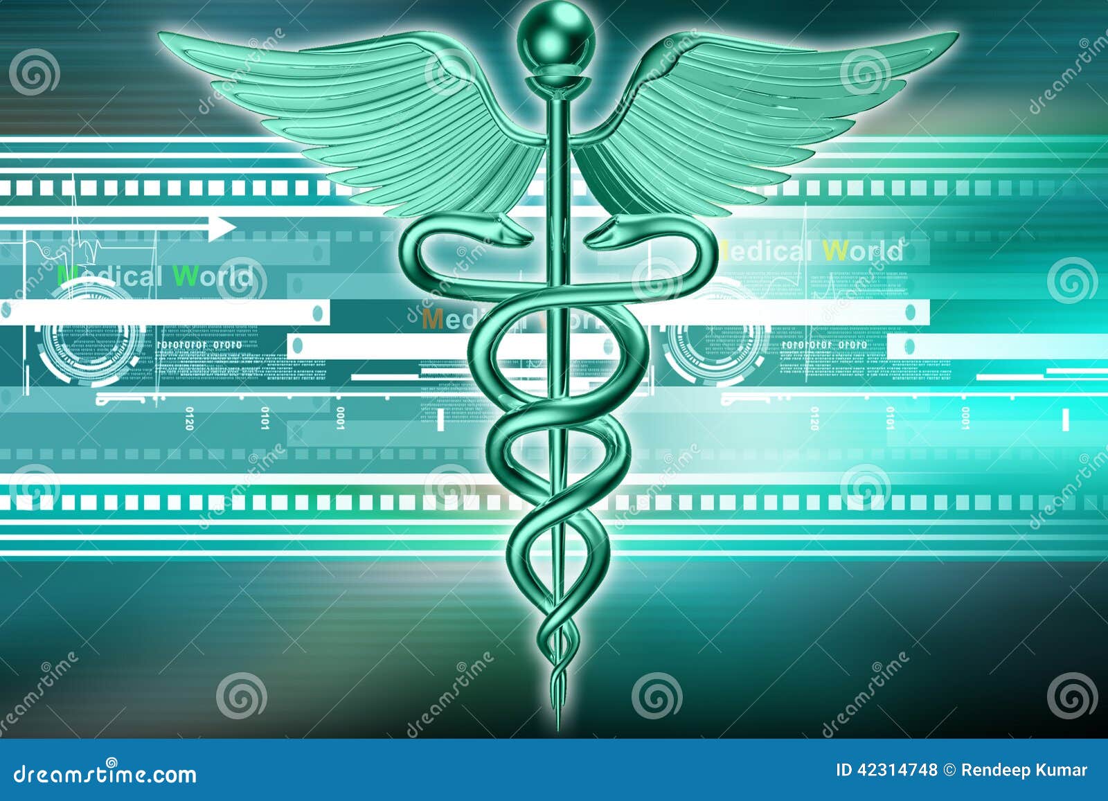 3d medical logo stock illustration. Illustration of sceptre - 42314748