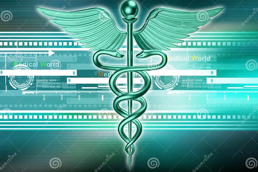 3d medical logo stock illustration. Illustration of sceptre - 42314748