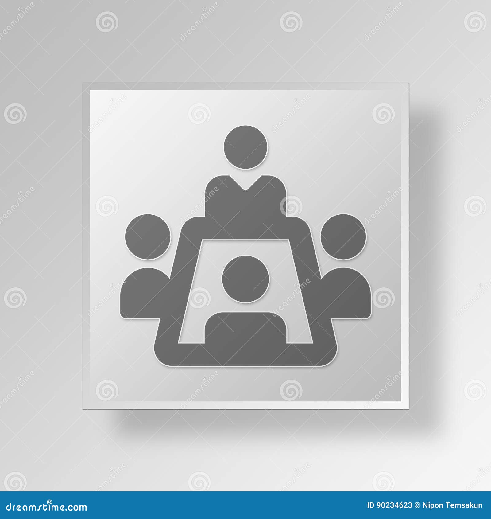 3D Meeting Room Button Icon Concept Stock Illustration - Illustration ...