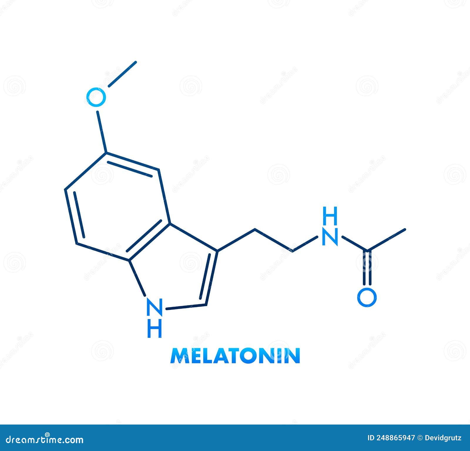 3D Melatonin Formula on White Background. Isolated Vector Illustration ...