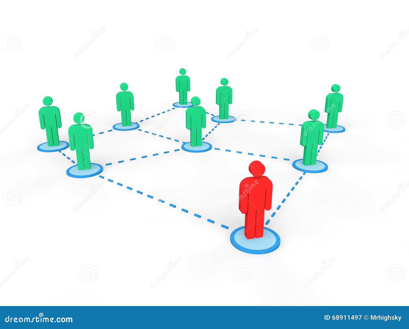 3d Men Connected Affiliate Marketing Concept Stock Illustration ...