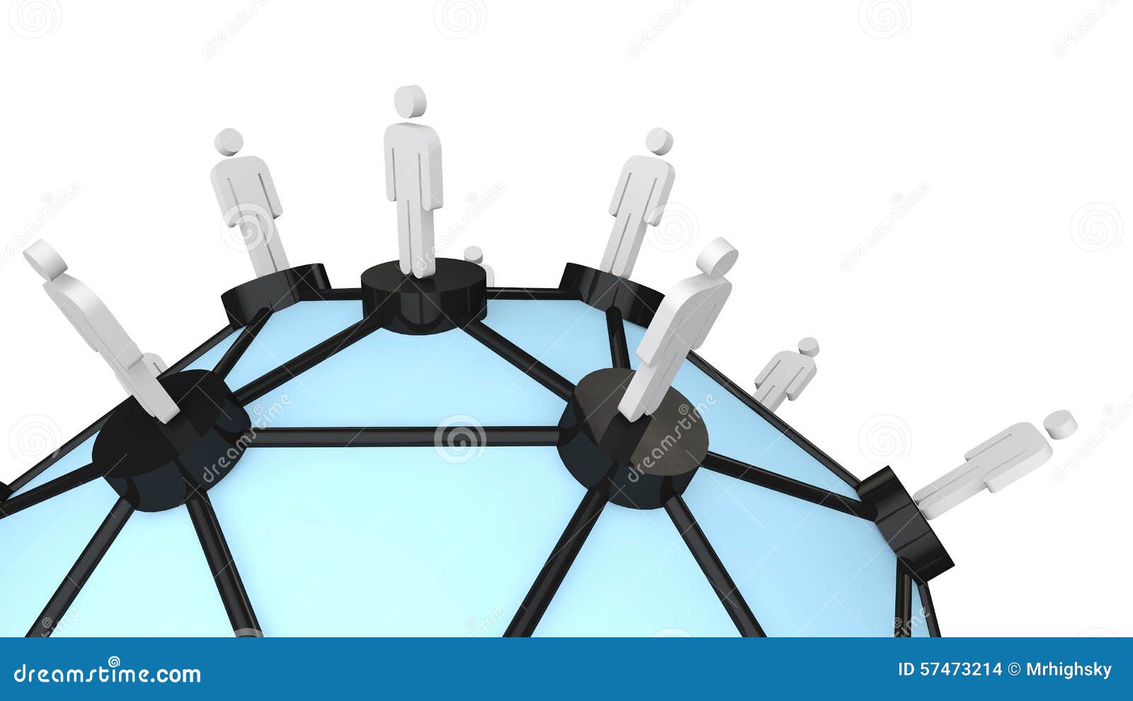 3d Men Connection and Network Concept Stock Illustration - Illustration ...