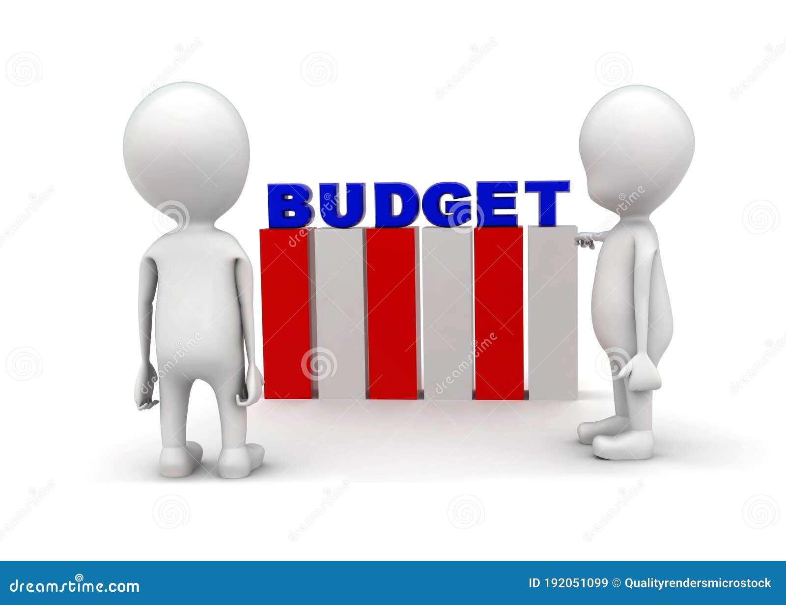 3d Men Discuss Budget Plan Concept Stock Illustration - Illustration of ...