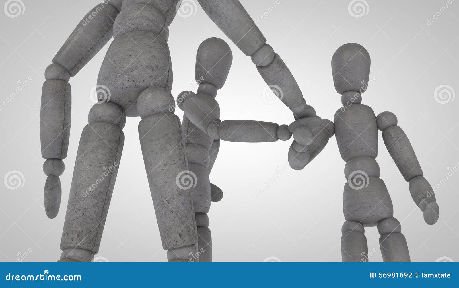 3d Men Doll Character of the Pieces Stock Illustration - Illustration ...