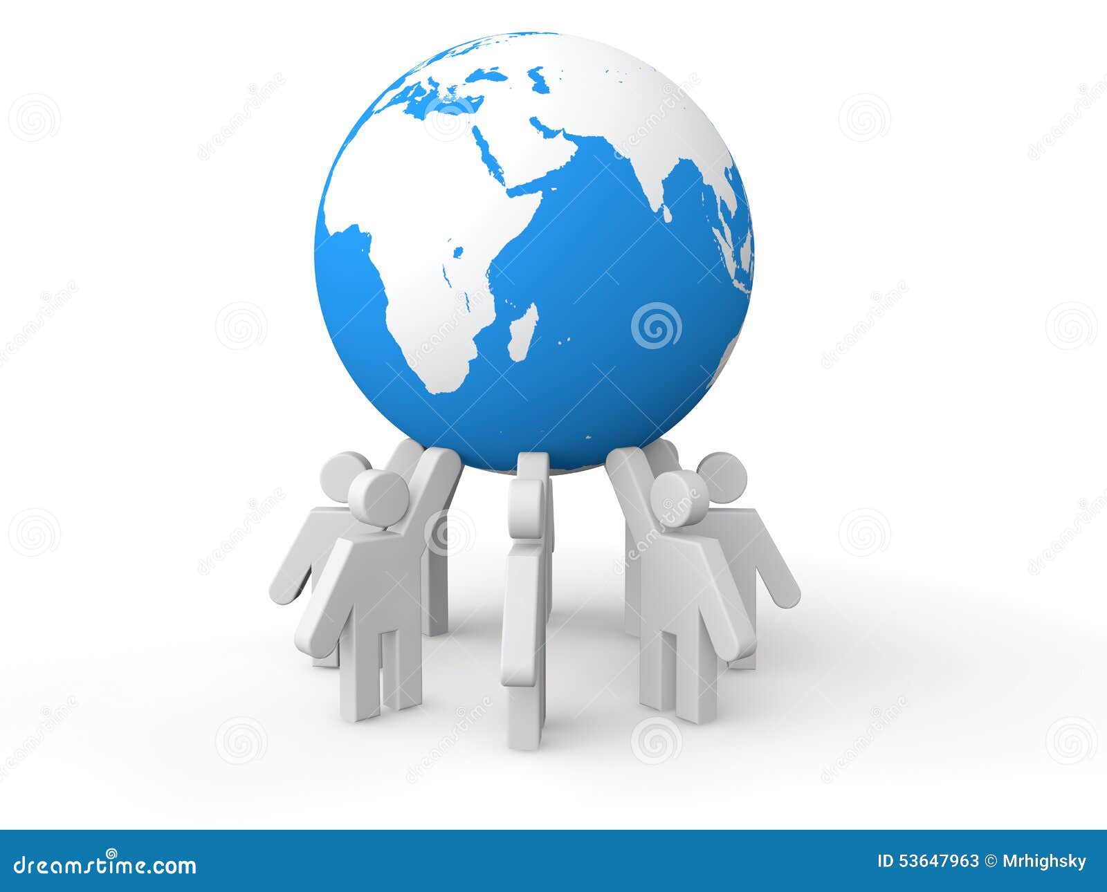 3D men holding earth globe stock illustration. Illustration of sphere ...