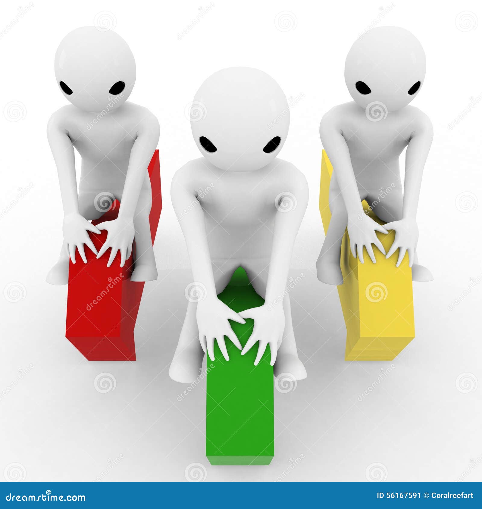 3d Men Riding on Arrow and Doing Race Illustration Stock Illustration ...