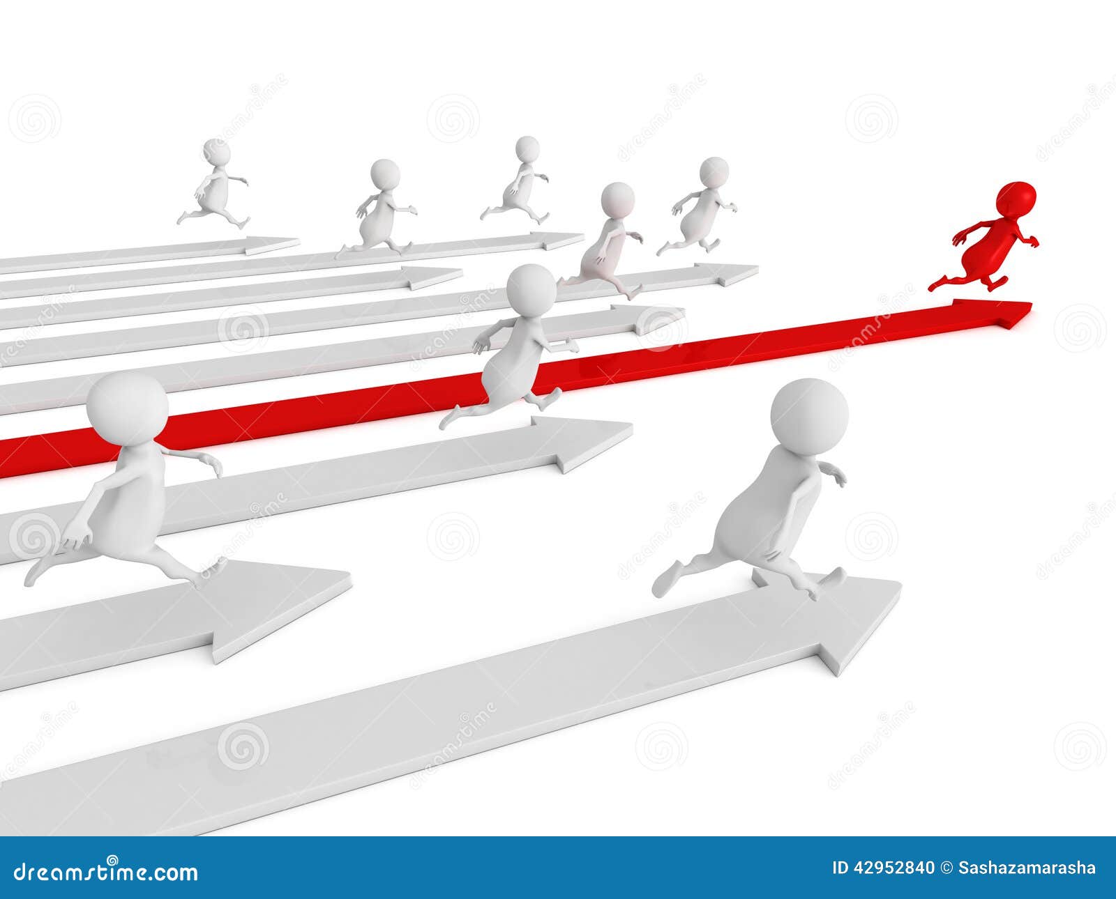 3d Men Running. Competition Human Race Concept Stock Illustration ...