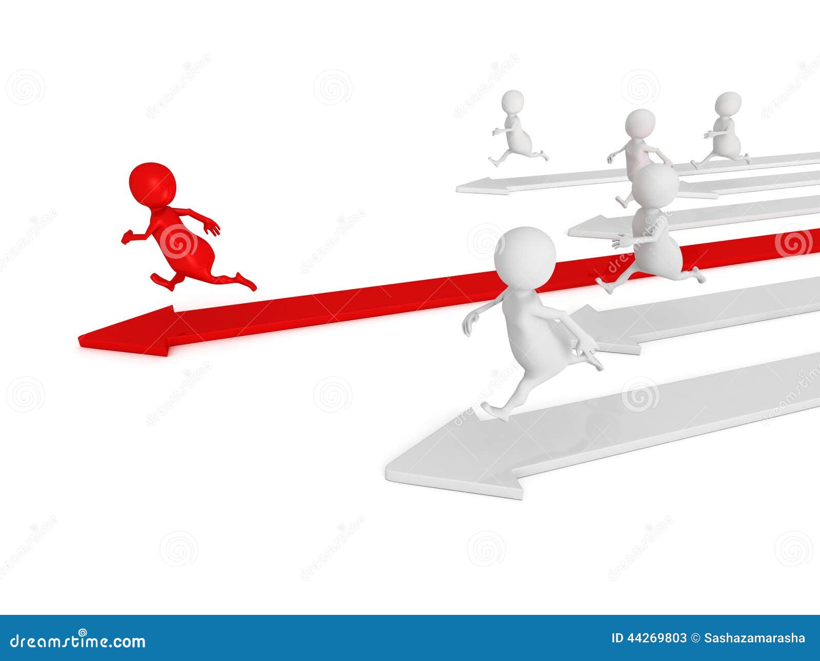 3d Men Running. Competition Human Race Concept Stock Illustration ...