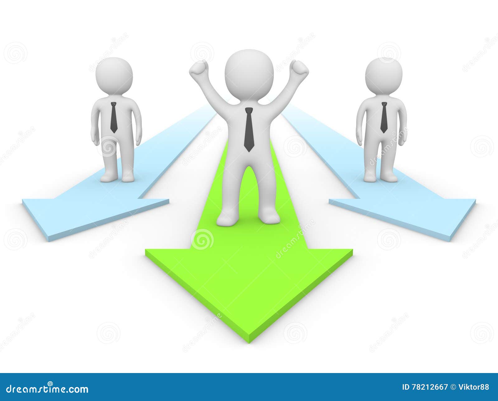 3d men standing on arrows. stock illustration. Illustration of ...