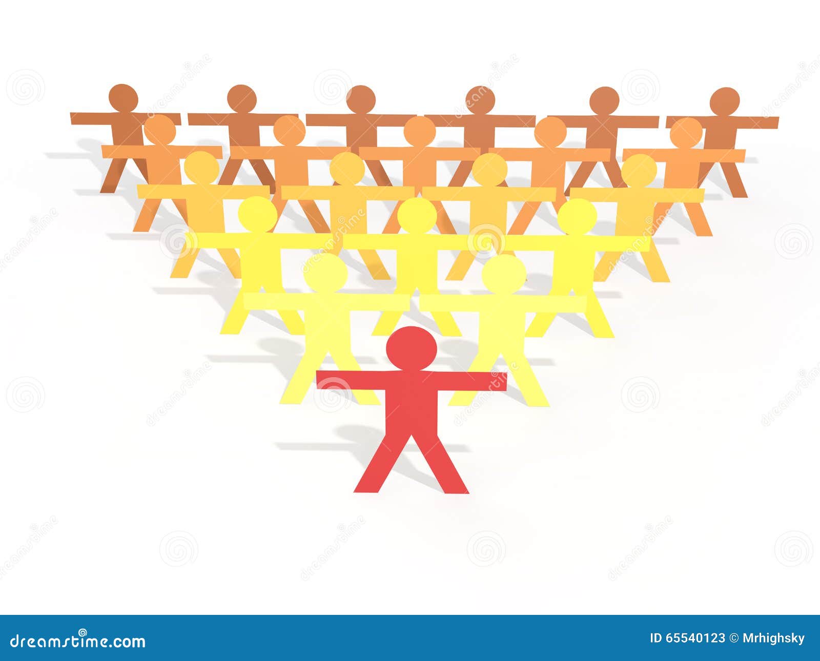3d Men Stick Figures Leadership Concept Stock Illustration ...
