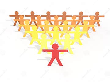 3d Men Stick Figures Leadership Concept Stock Illustration ...