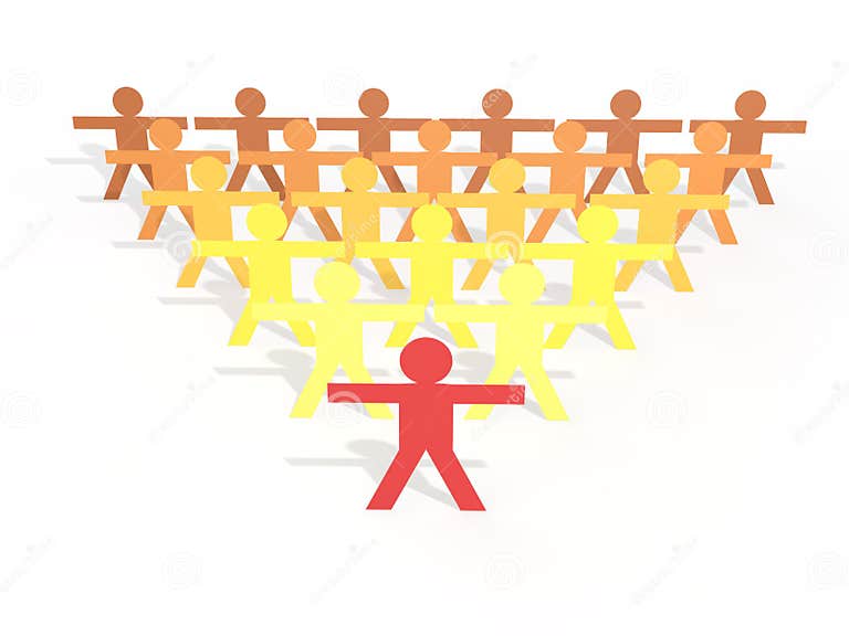 3d Men Stick Figures Leadership Concept Stock Illustration ...