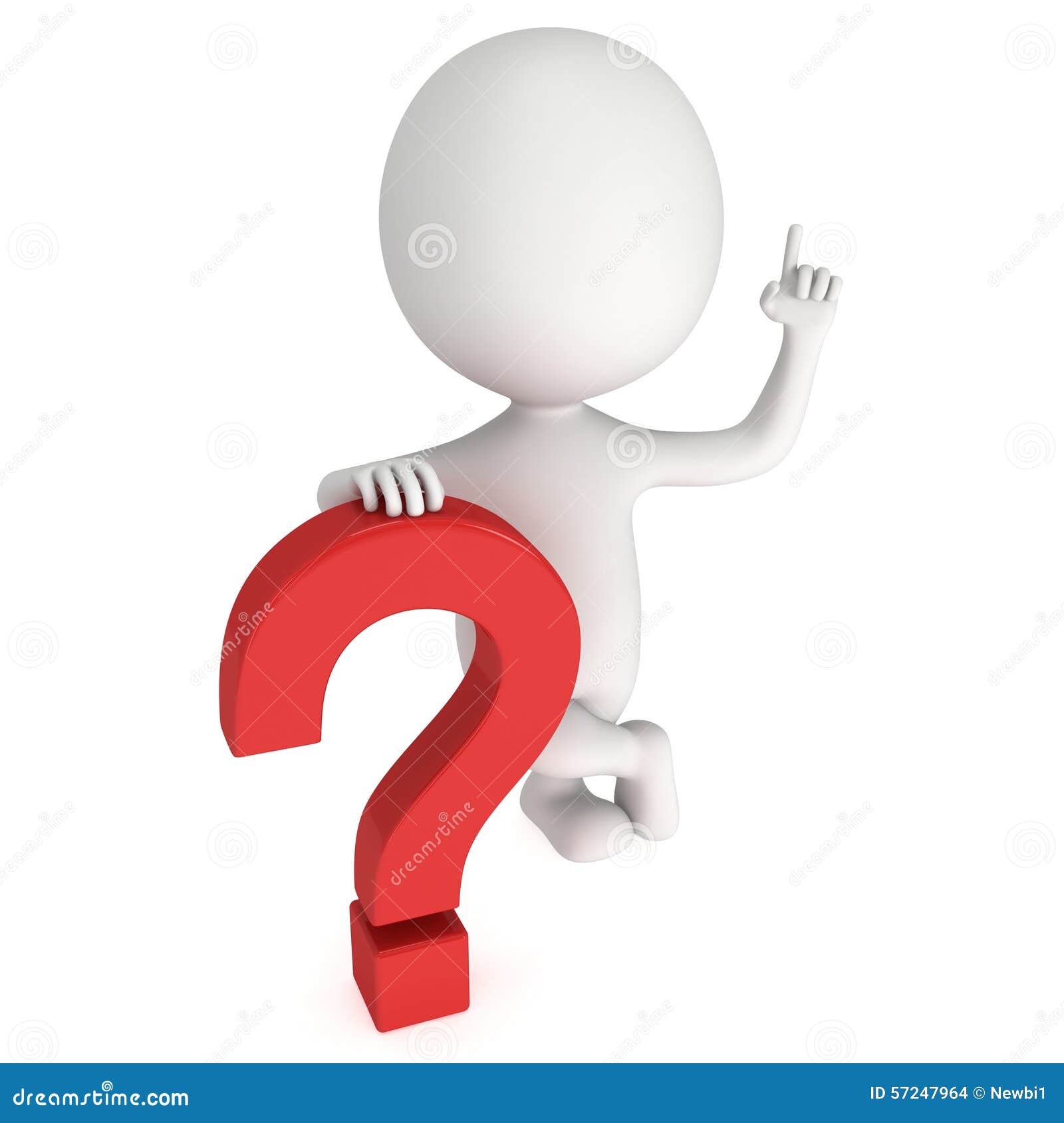 3D Mens Dichtbij Rood Vraagteken Stock Illustratie - Illustration of ...