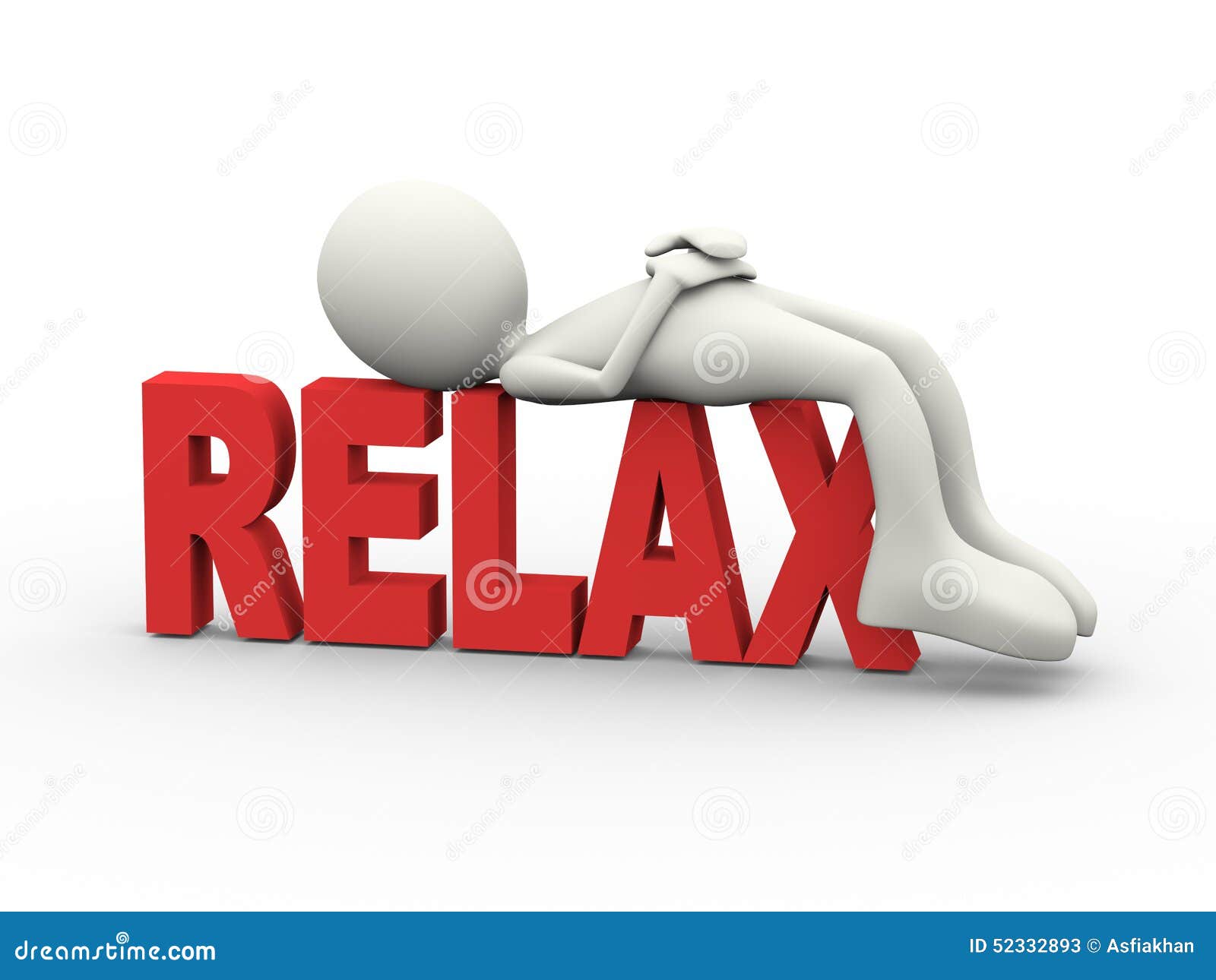 3d Mens Die Op Woord Rusten Ontspant Stock Illustratie - Illustration ...