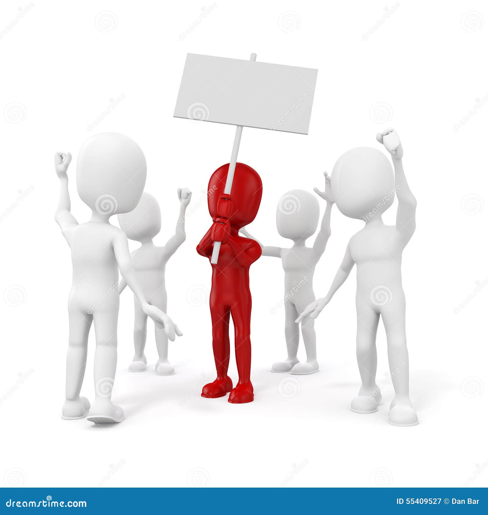 3d Mens - Groep Protesterende Mensen Stock Illustratie - Illustration ...