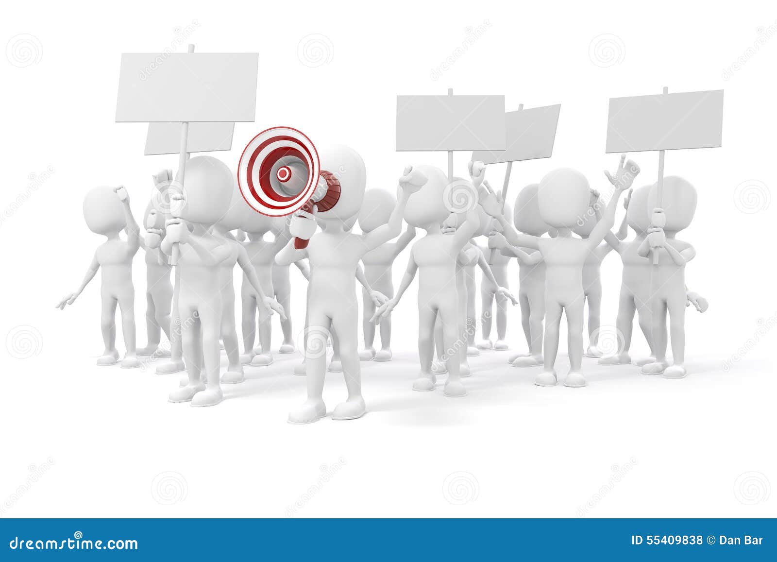 3d Mens - Groep Protesterende Mensen Stock Illustratie - Illustration ...