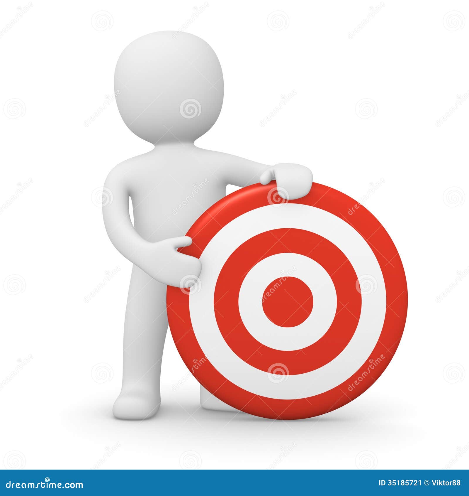 3d mens met doel stock illustratie. Illustration of begrip - 35185721