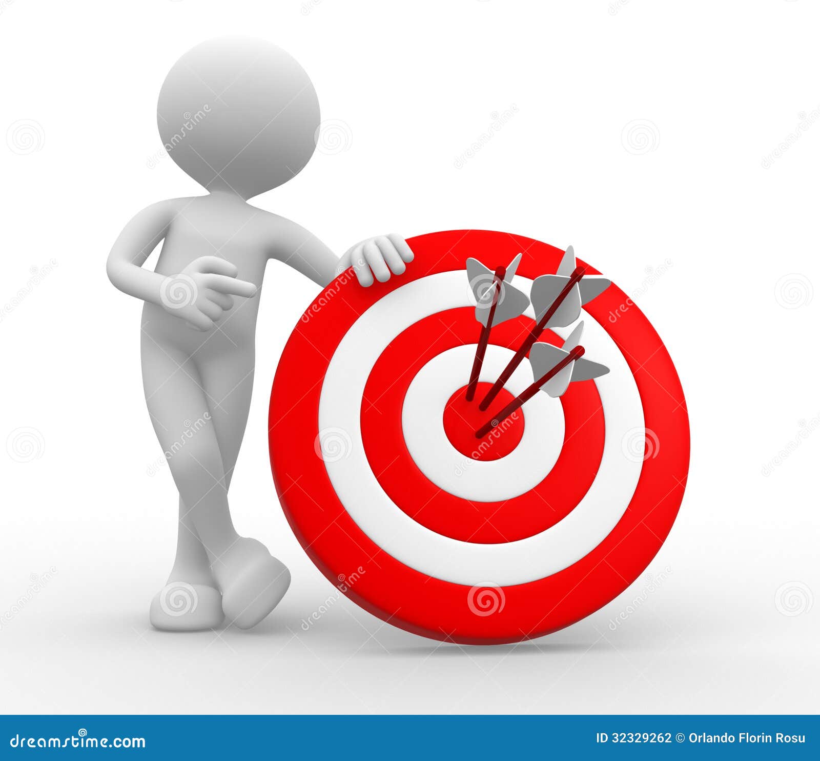3d Mens, Met Een Doel En Pijlen Stock Illustratie - Illustration of ...