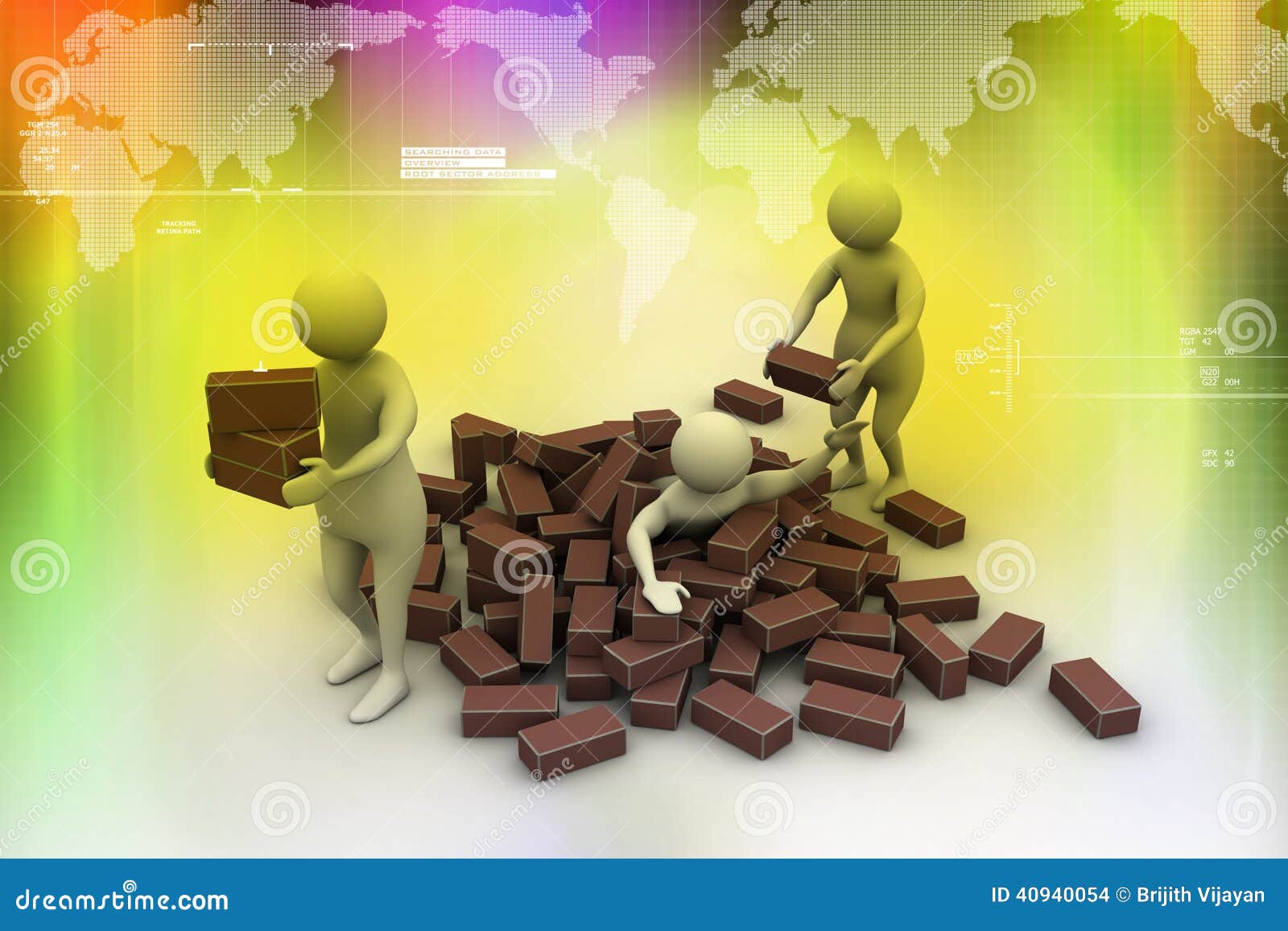 3d Mensen Die De Andere Man Helpen Stock Illustratie - Illustration of ...
