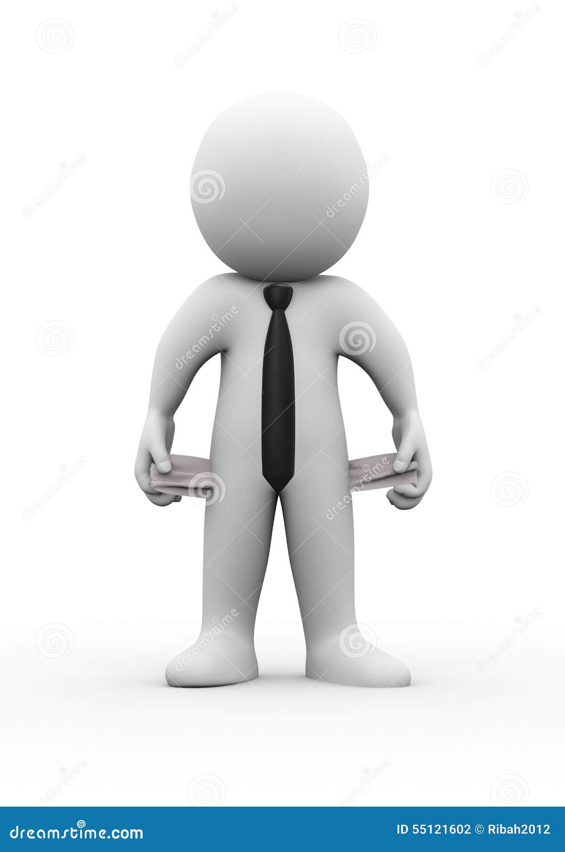 3d Mensen Lege Zak Geen Geld Stock Illustratie - Illustration of kerel ...