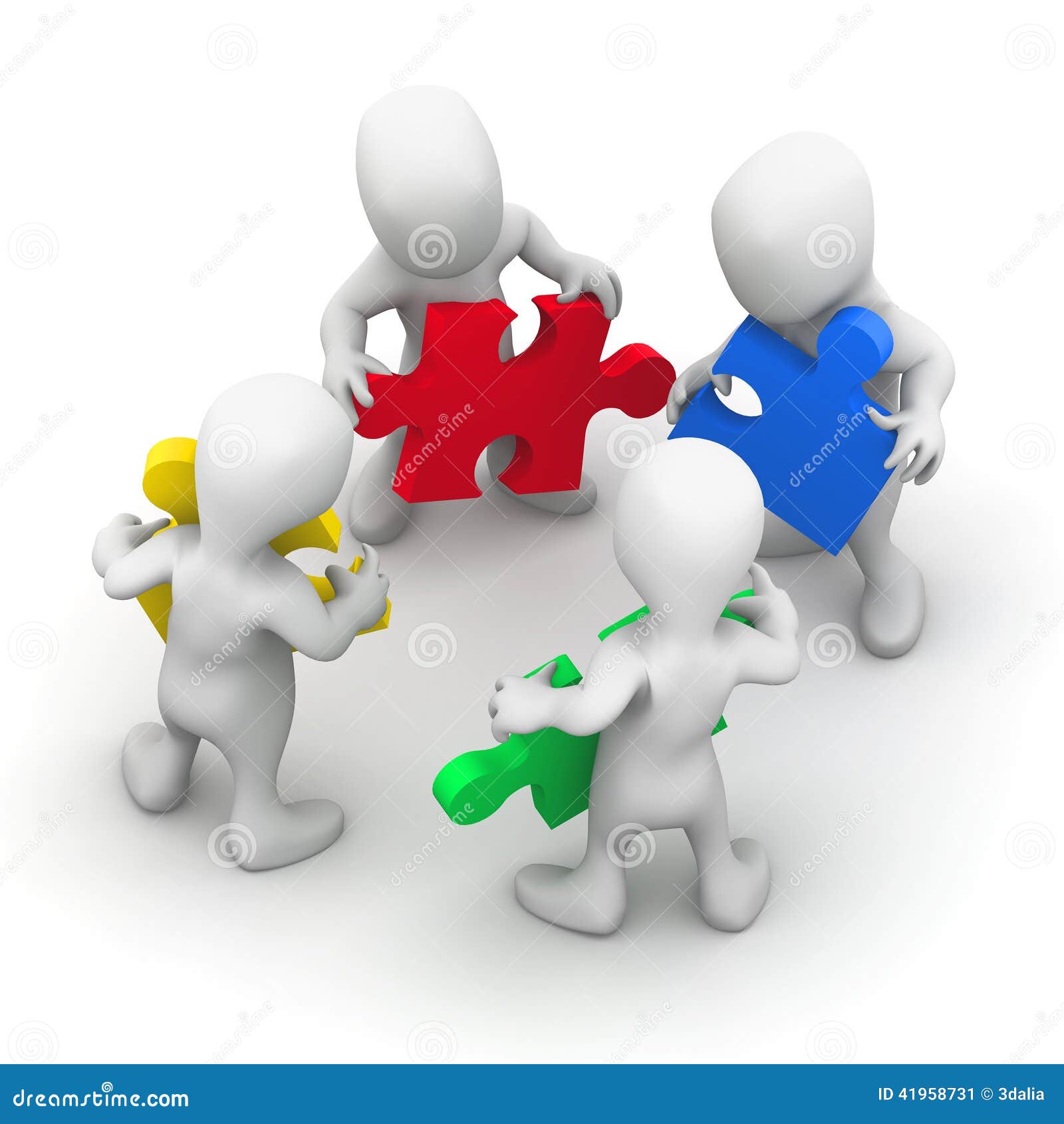 3d Mensen werken samen stock illustratie. Illustration of samenvatting ...