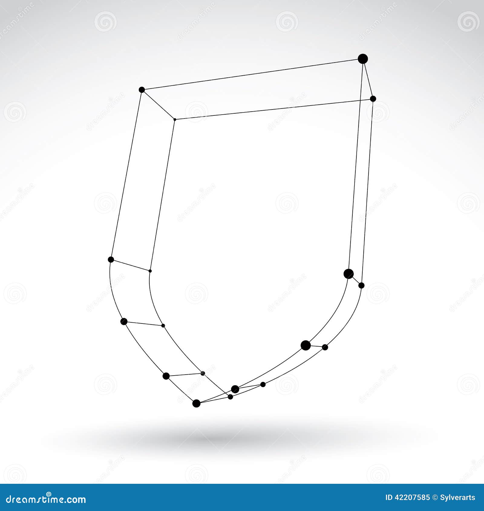 3d Mesh Carcass Monochrome Security Icon Isolated on White Background ...