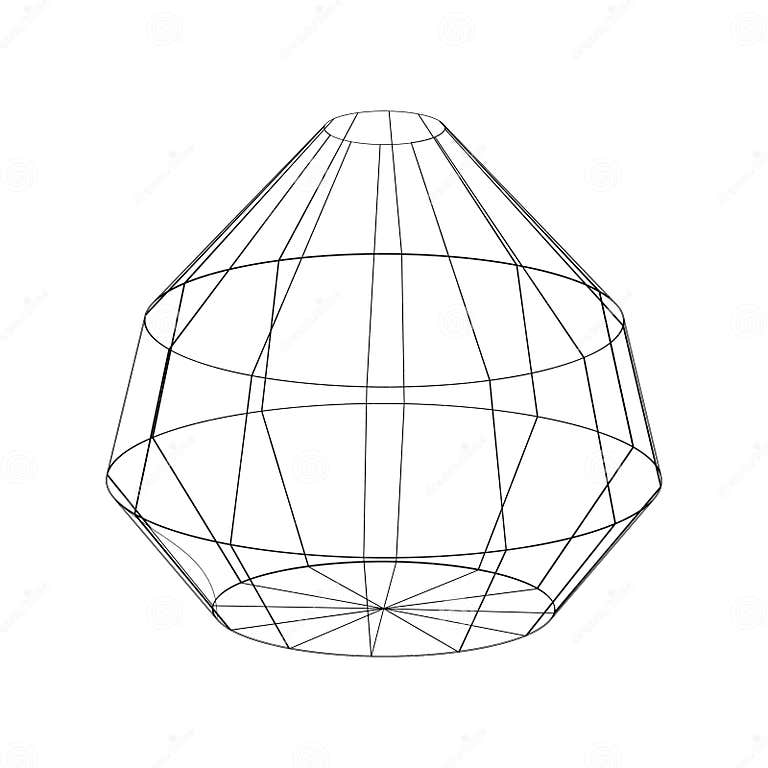 3D Mesh Grid, Net Wire Frame, Vector Lines Illustration. 3D Wireframe ...